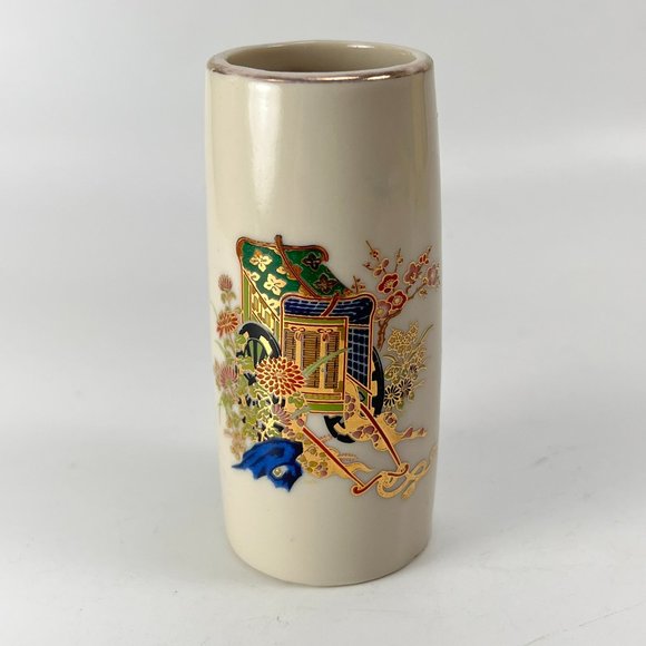 Accents | Vintage Rickshaw Wagon Mini Vase Multicolor Floral Porcelain ...